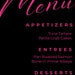 Editable Menu Card Template, Hot Pink, Black and Gold Menu Cards ...