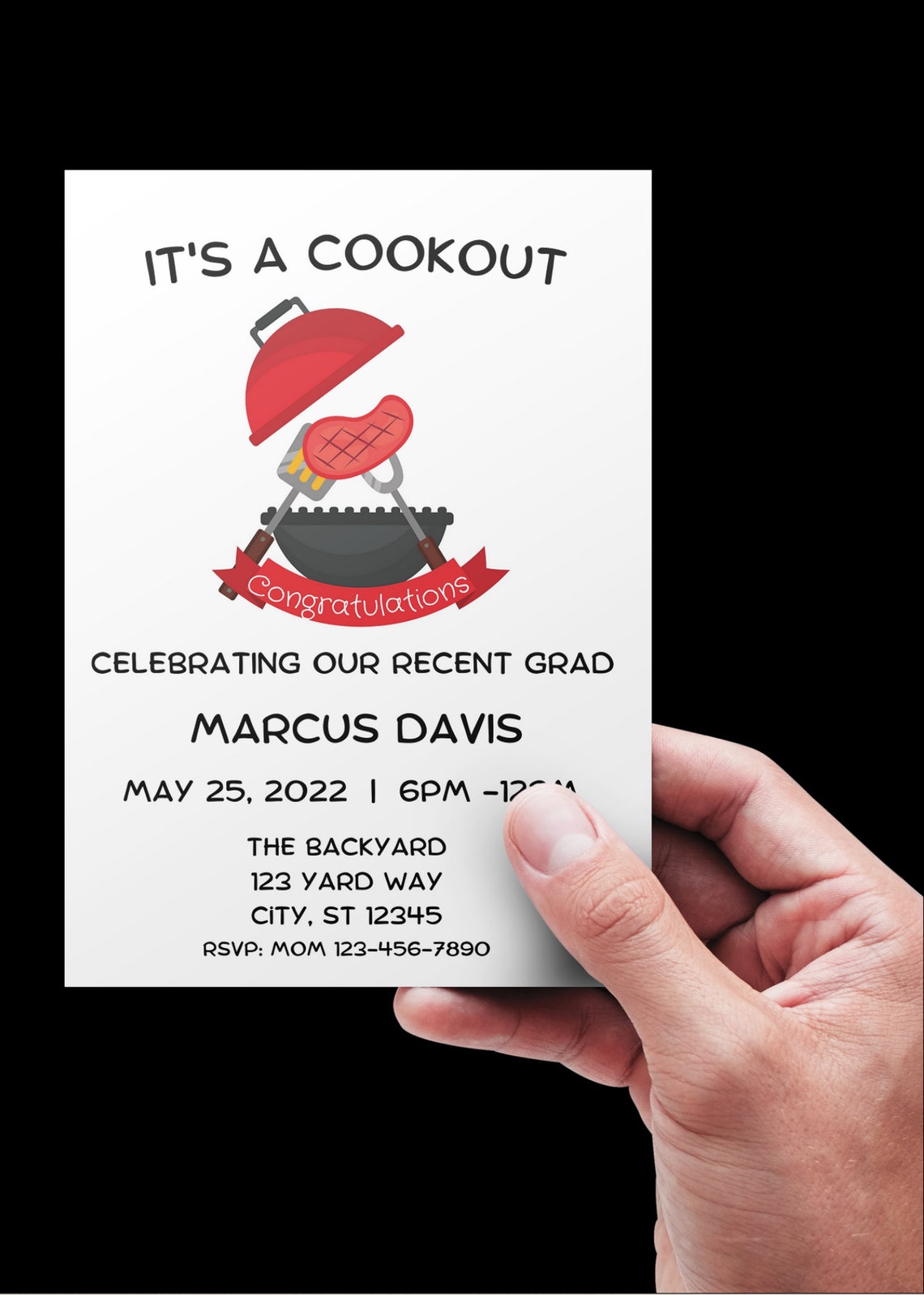 Graduation Cookout Invitation BBQ Invitation Backyard Party - Etsy