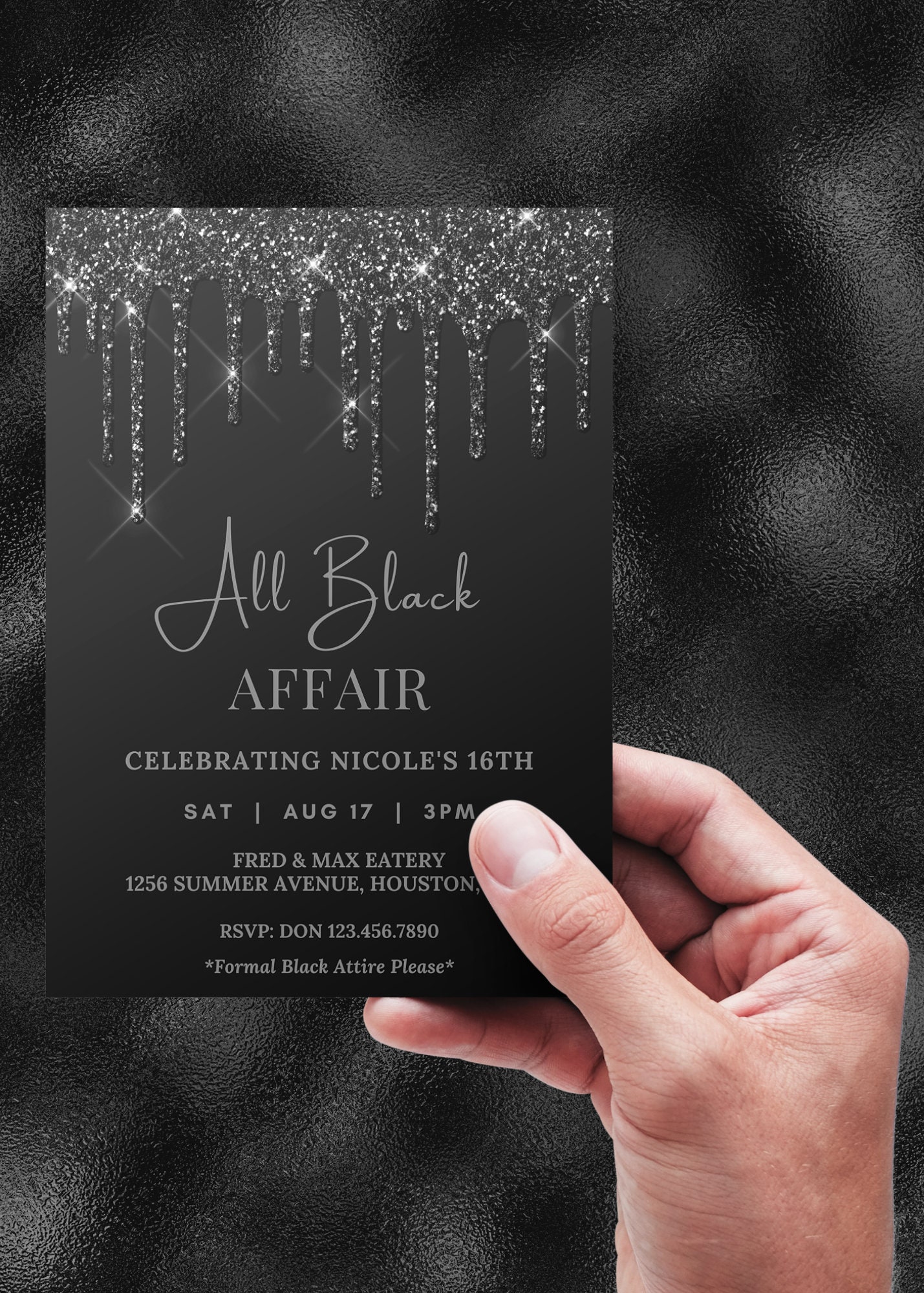 Editable All Black Affair Invitation All Black Party - Etsy