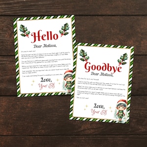 Editable Elf Hello and Goodbye Letters Christmas Elf I'm Back Elf ...
