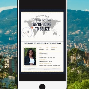 Birthday Passport Invitation, Destination Birthday Invitation, Editable ...