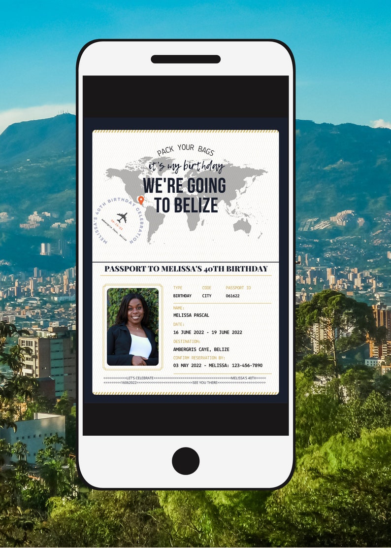 Birthday Passport Invitation, Destination Birthday Invitation, Editable ...