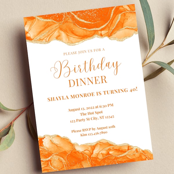 Pink Orange Birthday - Etsy