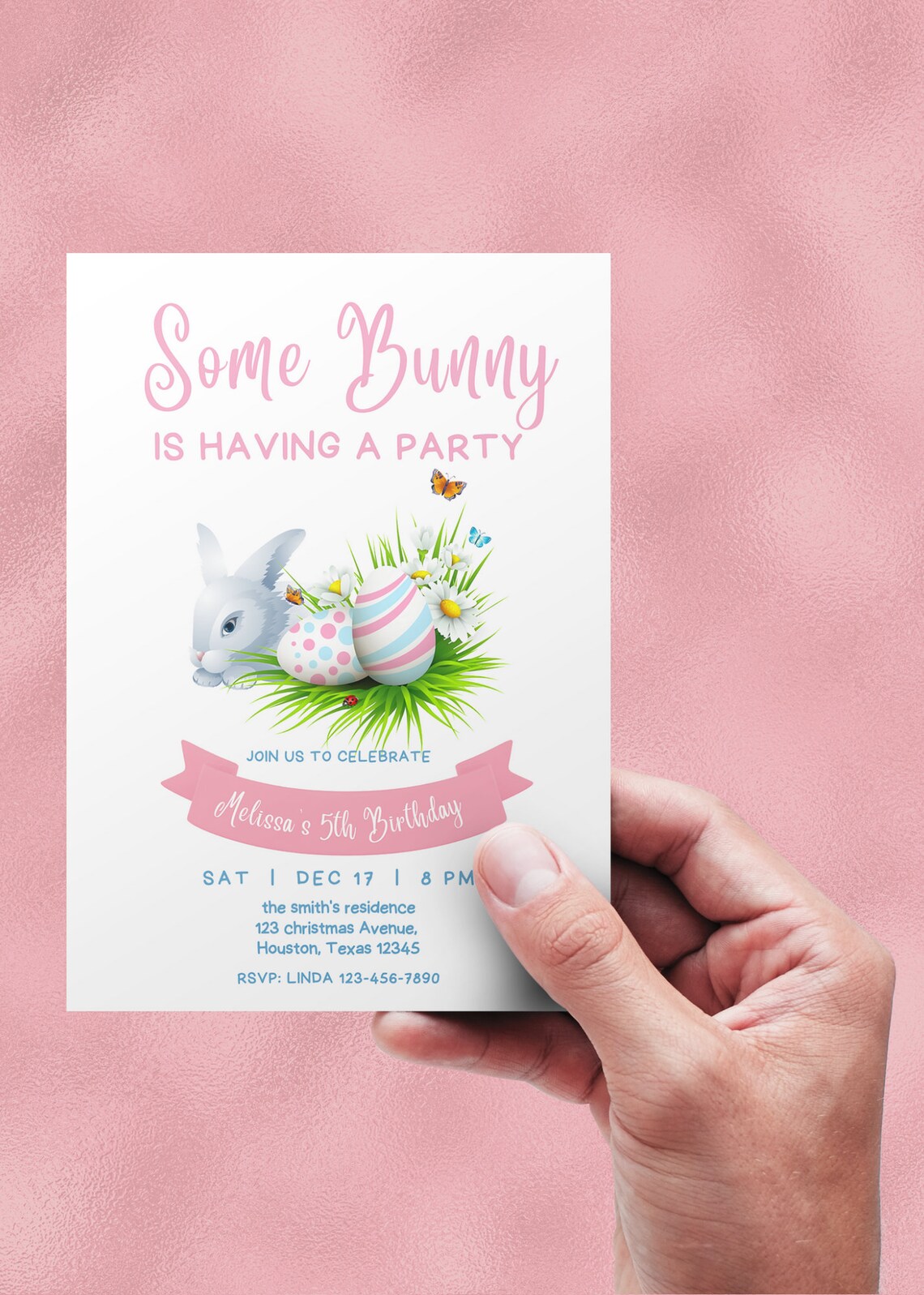 Editable Bunny Birthday Invitation Some Bunny is Having a - Etsy