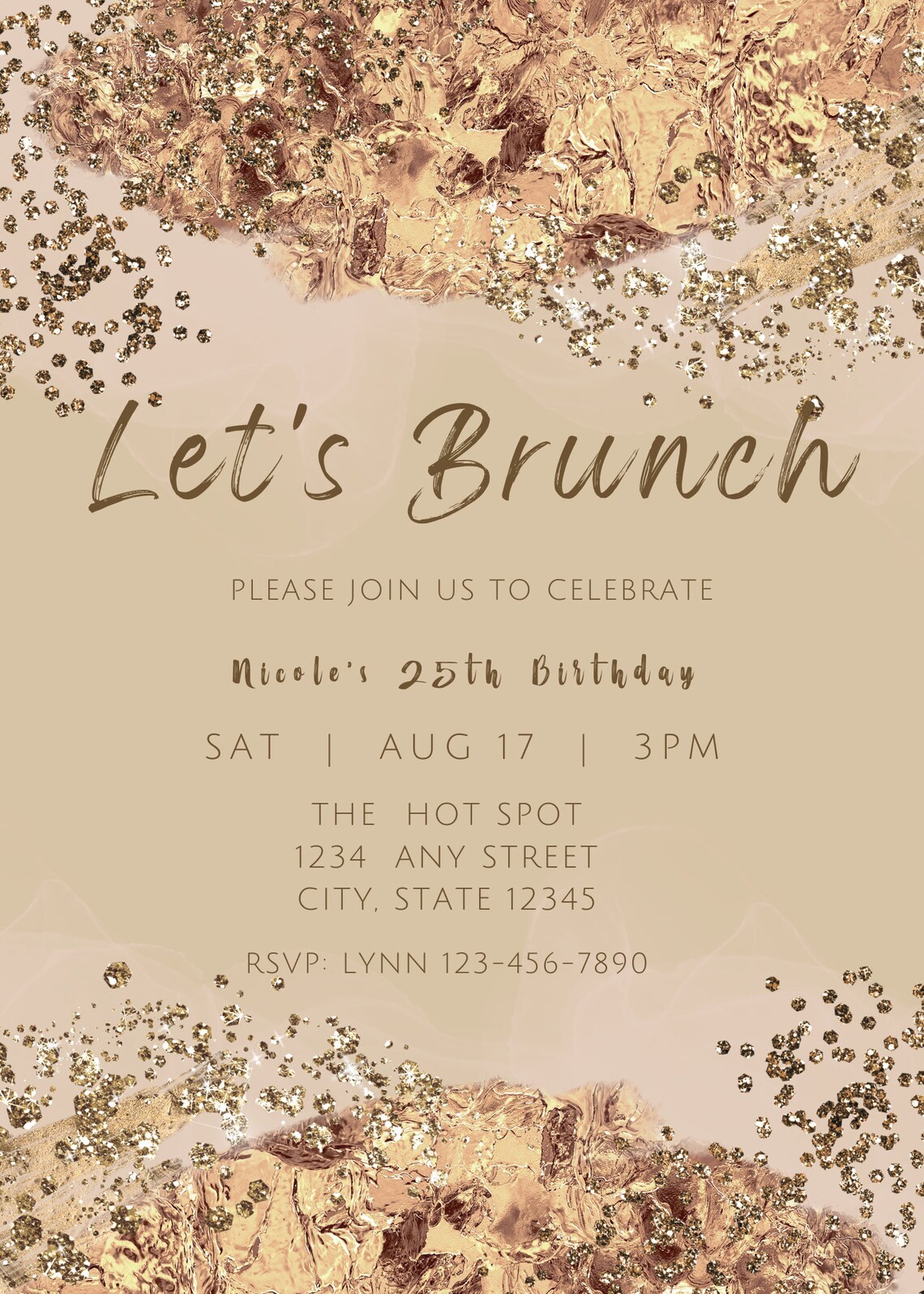 Editable Brunch Invitation Let's Brunch Birthday Brunch - Etsy