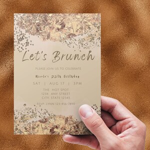 Editable Brunch Invitation, Let's Brunch, Birthday Brunch Invitation ...