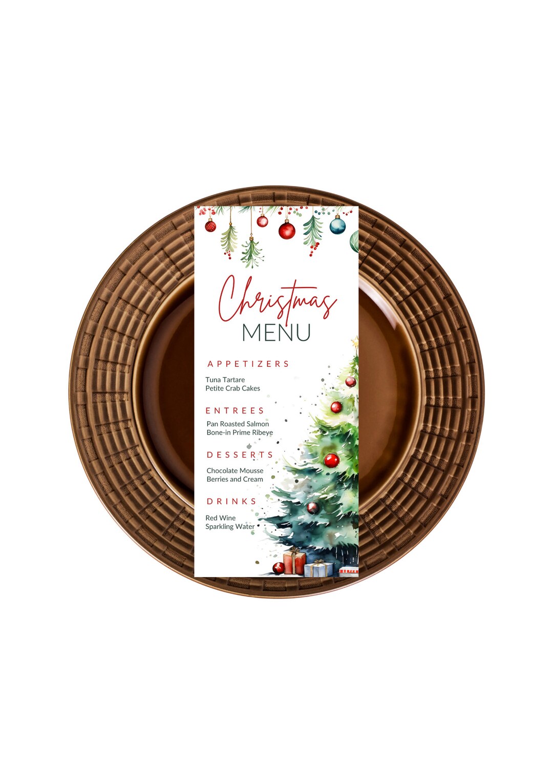 Editable Christmas Menu Card Template Printable Christmas - Etsy