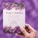 Editable Purple and Gold Invitation, Forty and Fabulous, Birthday ...