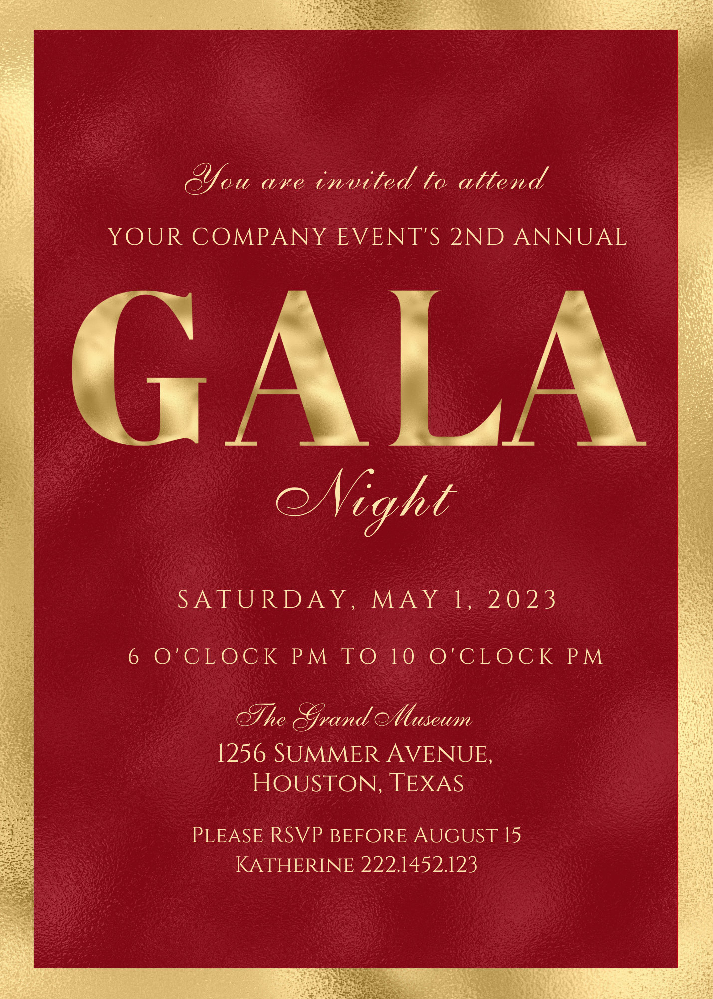 Editable Gala Invitation Gala Party Corporate Invite - Etsy