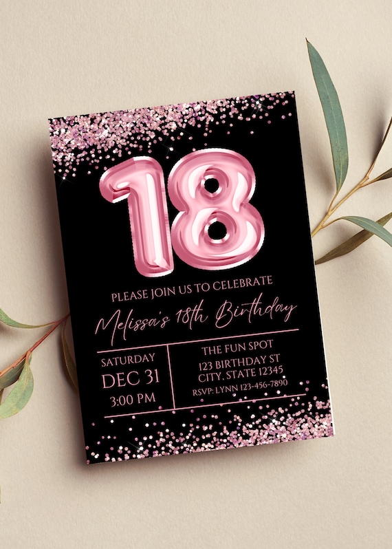 Plantilla De Fotomatón Rosa Para Cumpleaños Número 18