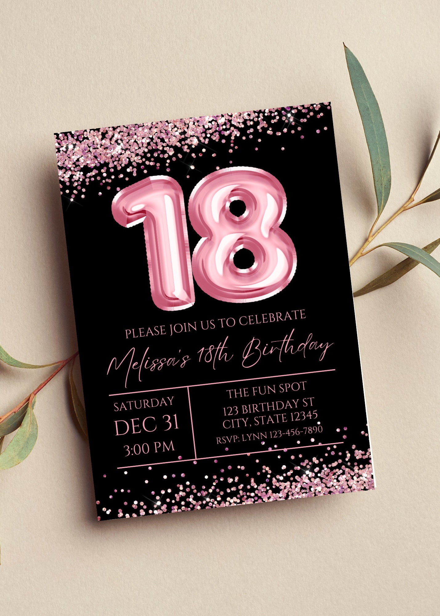 Debut Invitation Designs Pink And Black