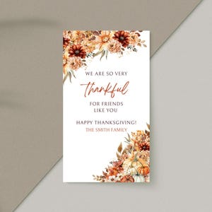 Editable Thanksgiving Tags so Very Thankful for Friends Like You Gift ...