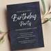 Editable Birthday Party Invitation for Men, Blue Invite, Masculine ...