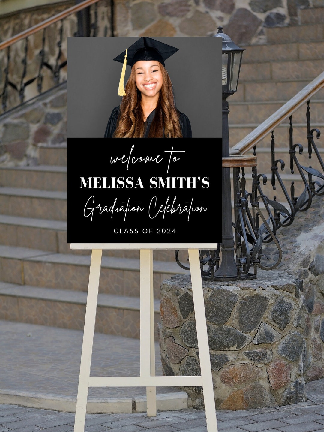 Editable Graduation Welcome Sign With Photo, Printable Instant Download ...