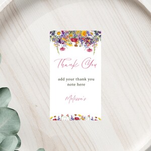 Printable Wildflower Thank You Tags, Floral, Favor Tags, Gift Tags ...