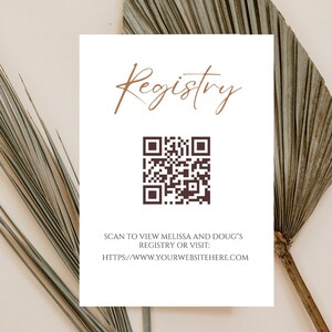 Editable Registry Card With QR Code, Invitation Insert, Enclosure Card ...