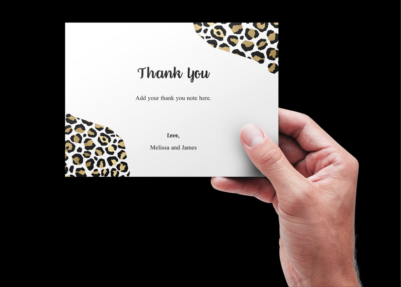 Printable Thank You Card Leopard Print Thank You Note - Etsy