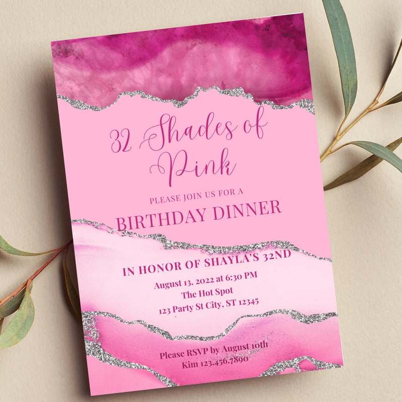 Pink Invitations - Etsy