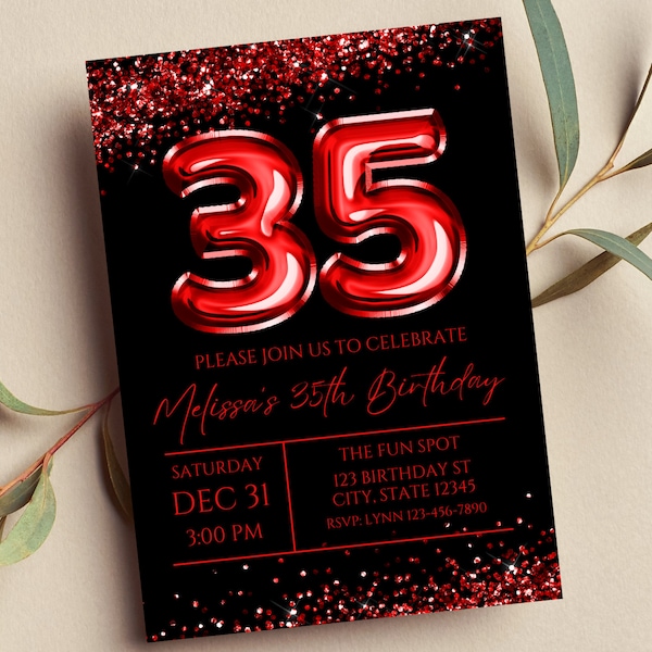 35th Birthday Text Invitation - Etsy