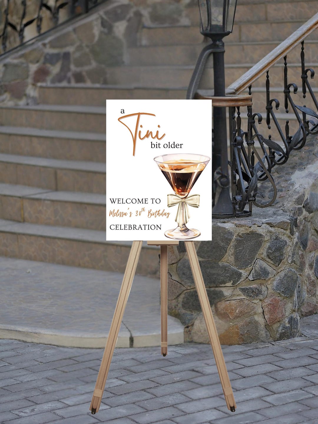 Editable A Tini Bit Older Welcome Sign, Birthday, Espresso Martini ...