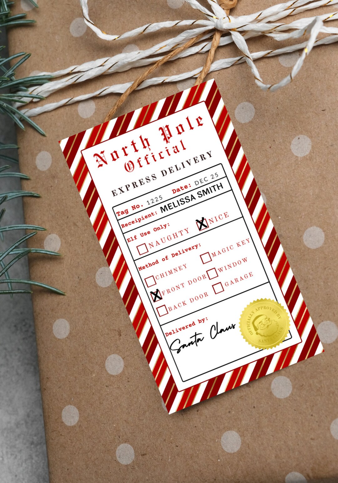 Editable North Pole Delivery Gift Tag Christmas Gift Tag Special ...