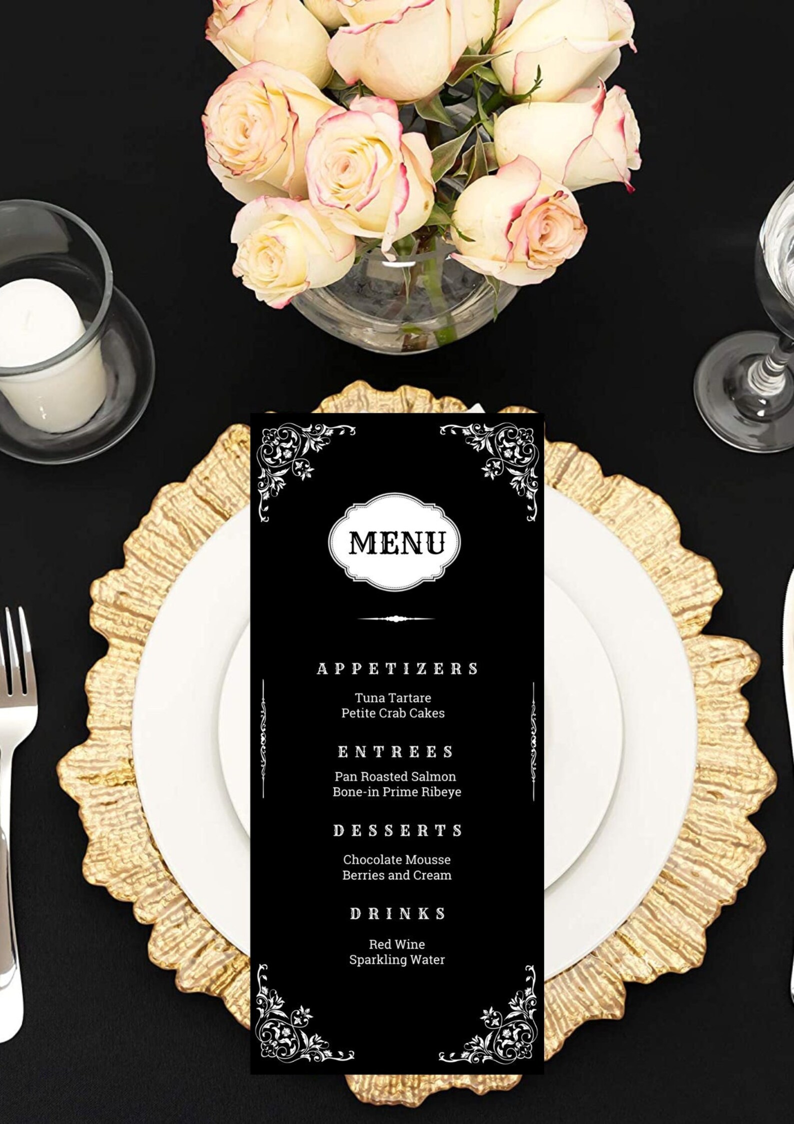 Editable Black and White Menu Card Template Vintage Whiskey - Etsy