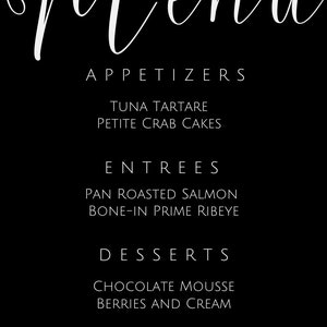 Editable Silver and Black Menu Card Template, Glam, Silver Diamond Menu ...