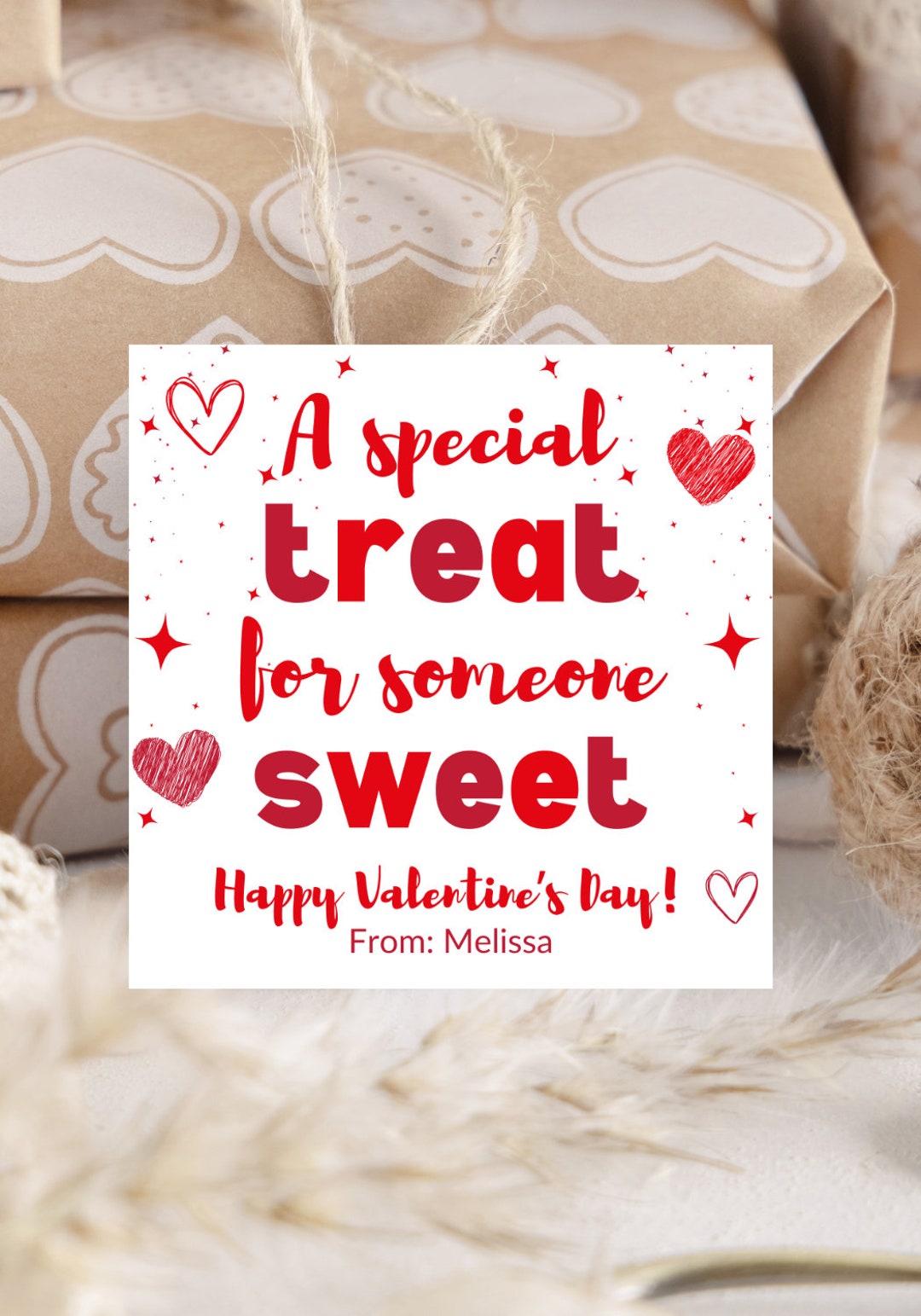 Editable Valentines Gift Tags, Treat Bag Favor Tags, Instant Download ...