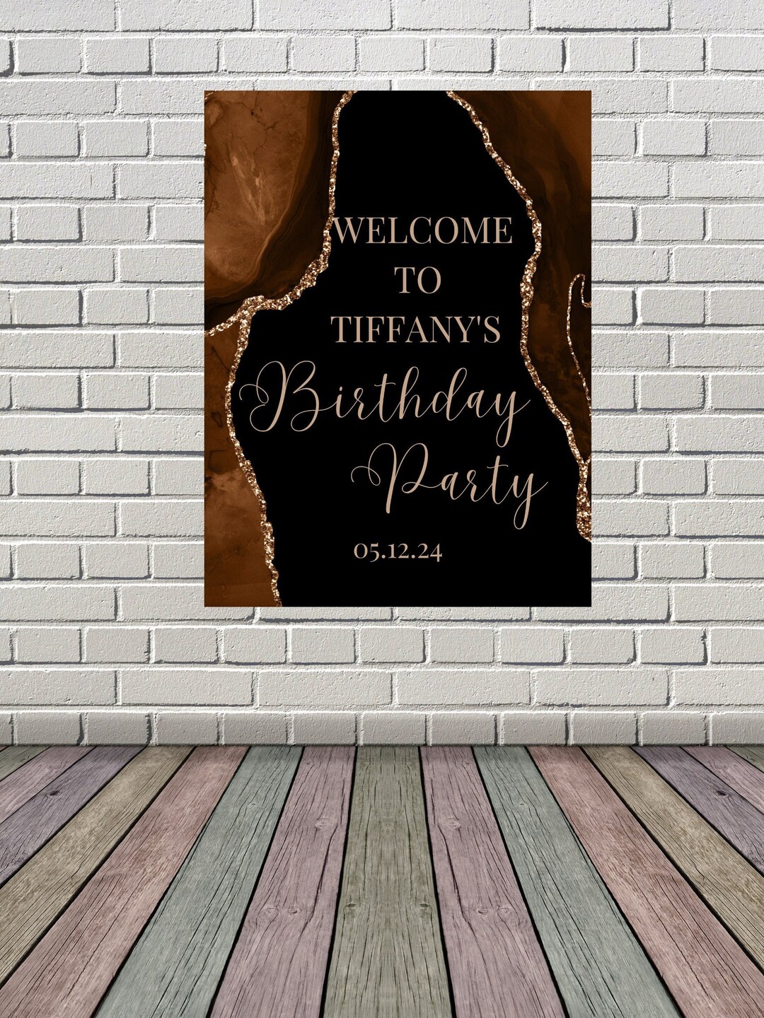 Editable Brown Birthday Welcome Sign, Printable Instant Download - Etsy