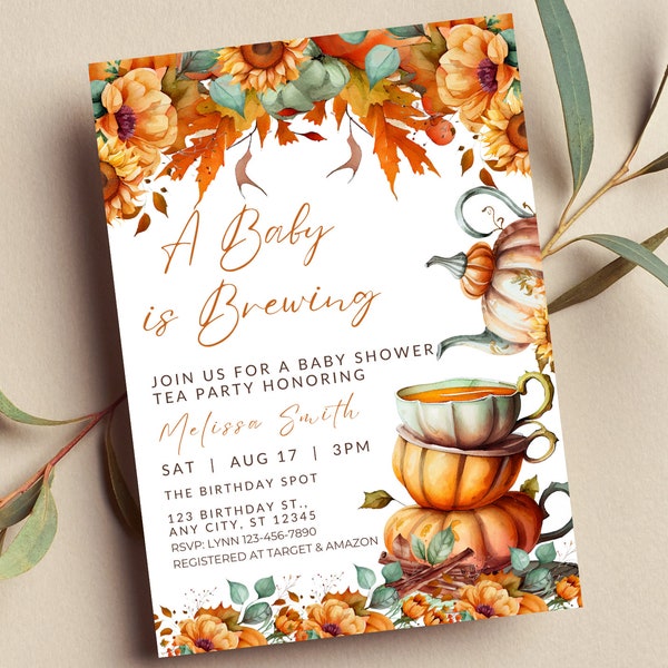 Autumn Tea Party Invitation - Etsy