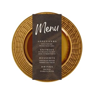 Brown Leather Menu Card Template Editable Dinner Party Menu Digital ...