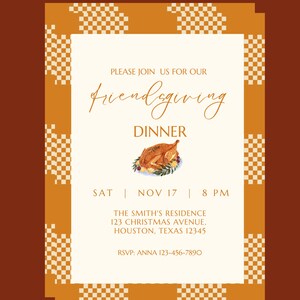 Editable Friendsgiving Dinner Invitation, Thanksgiving Dinner ...