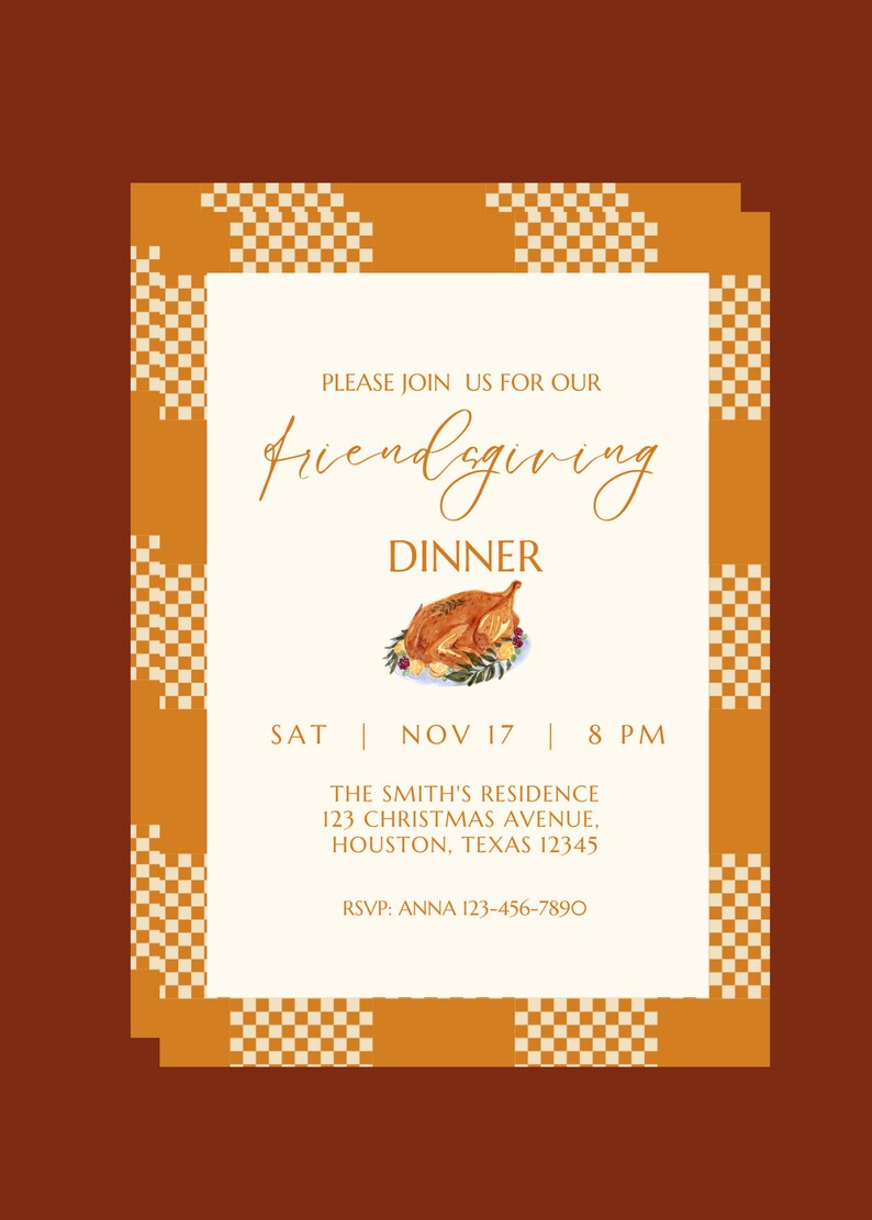 Editable Friendsgiving Dinner Invitation Thanksgiving Dinner - Etsy