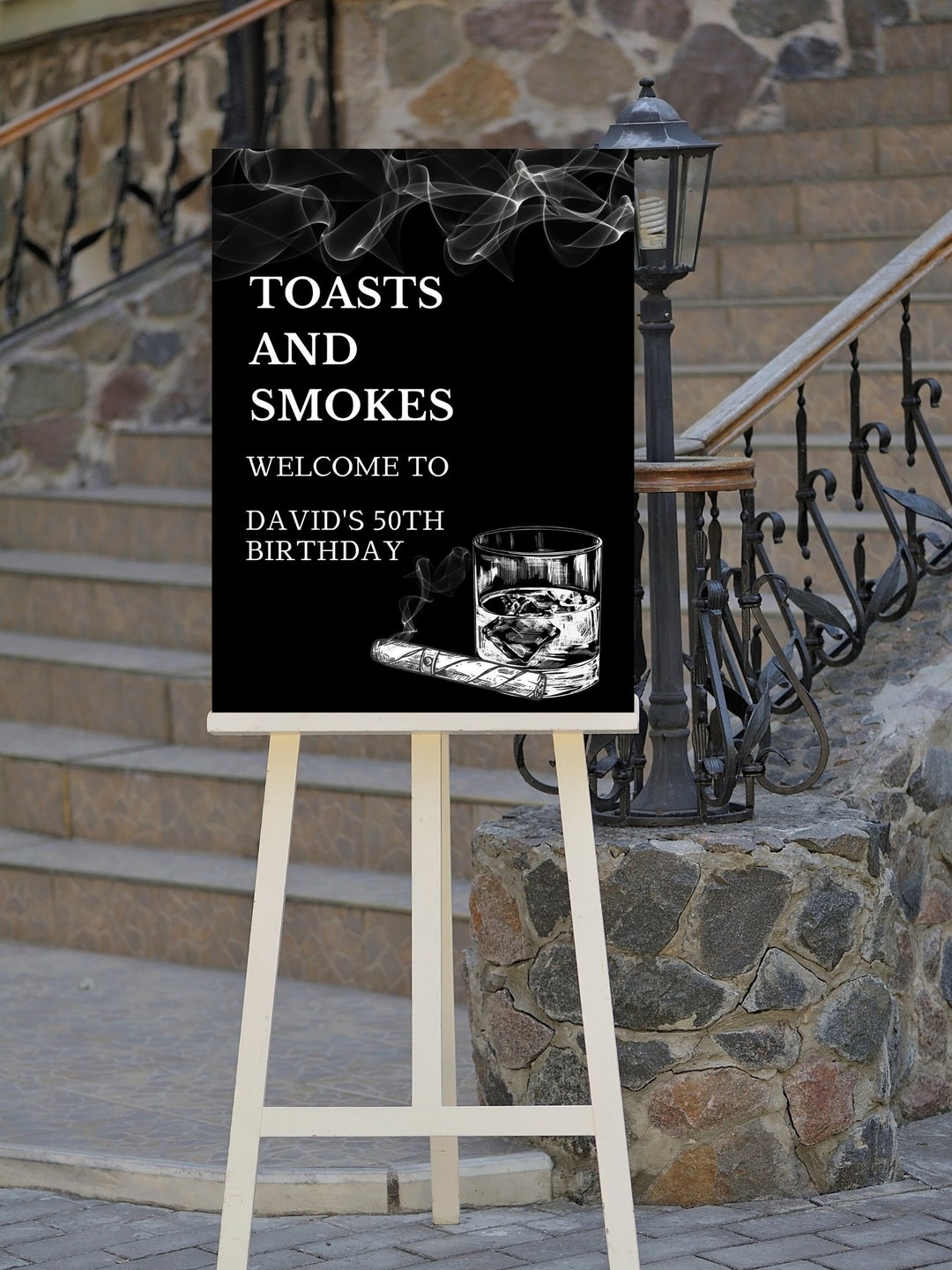 Editable Toasts and Smokes Welcome Sign, Welcome to Sign, Birthday ...