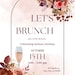 Editable Let's Brunch Invitation, Autumn Flower Birthday Brunch, Fall ...