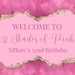 Editable Shades of Pink Birthday Banner, Backdrop, Digital File Only ...
