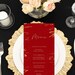 Editable Red and Gold Menu Card Template, Marble Design, Luxury, Menu ...