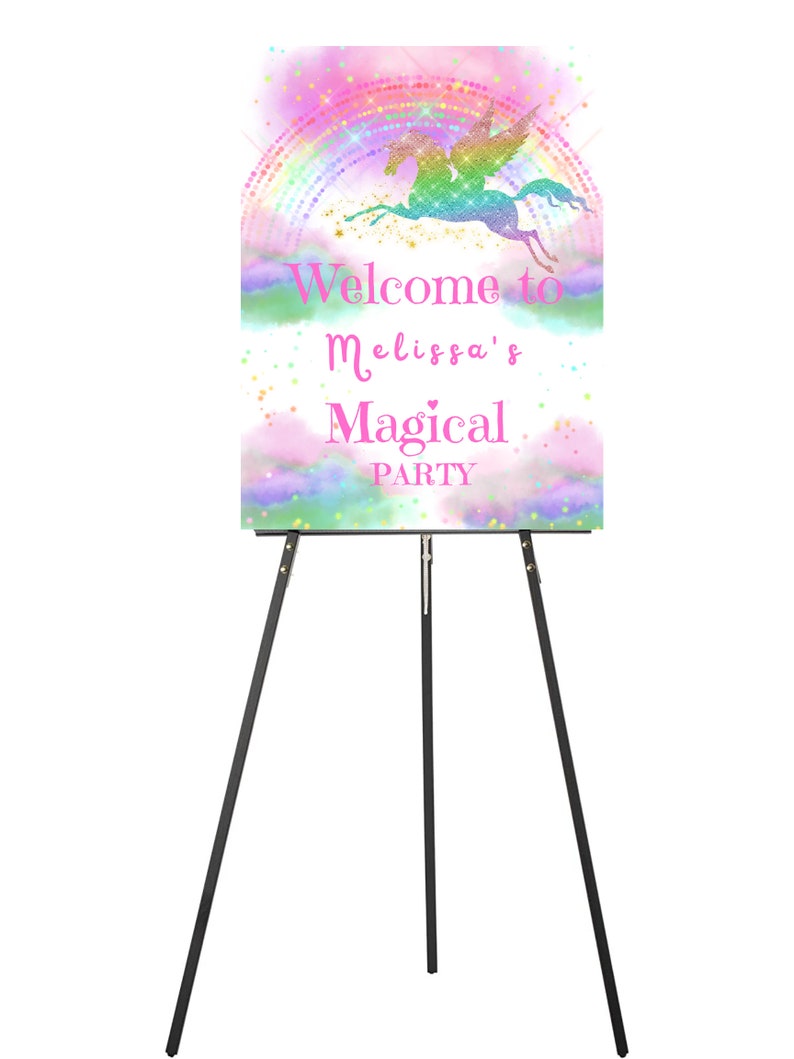 Editable Unicorn Birthday Welcome Sign Magical Party Welcome - Etsy