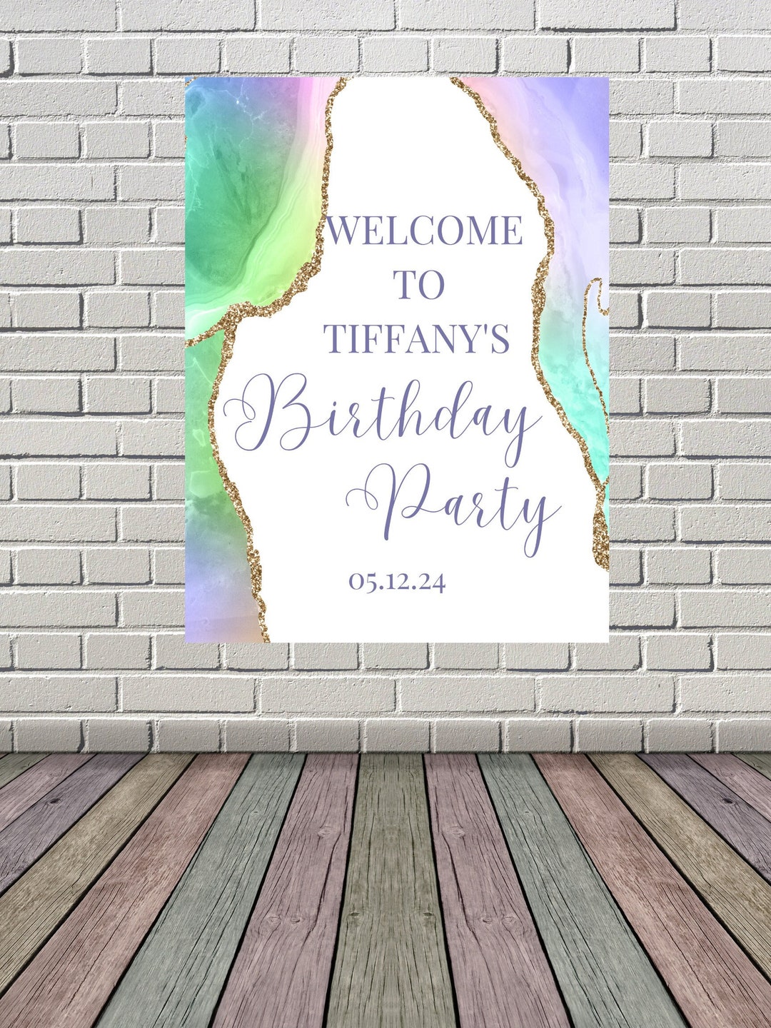 Editable Rainbow Birthday Welcome Sign, Printable Instant Download - Etsy