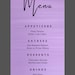 Editable Purple Menu Card Template, Minimalist Menu Cards, Modern ...