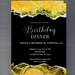 Editable Yellow and Black Invitation, Birthday Dinner, Printable or ...
