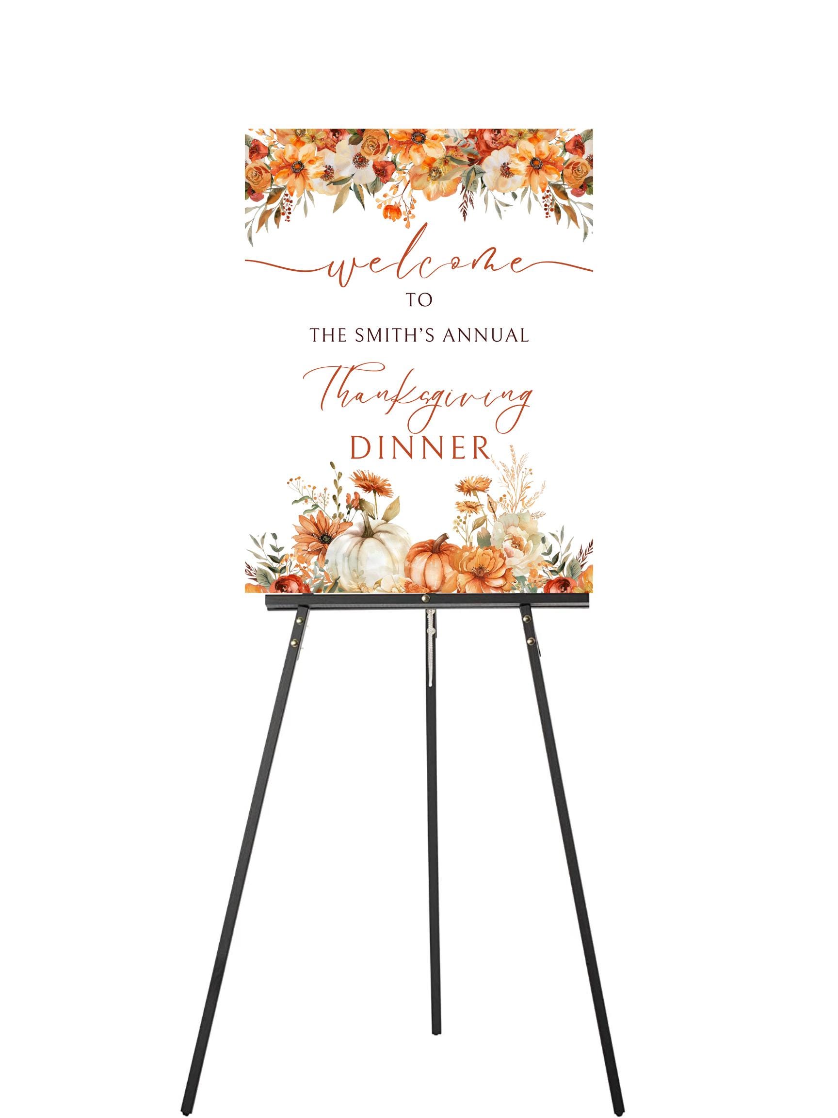 Editable Thanksgiving Welcome Sign, Friendsgiving, Fall Thanksgiving ...