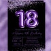 Editable 18th Birthday Invitation, Purple and Black Invitation, Purple ...