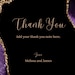 Printable Thank You Card, Editable Purple and Gold Thank You Note ...