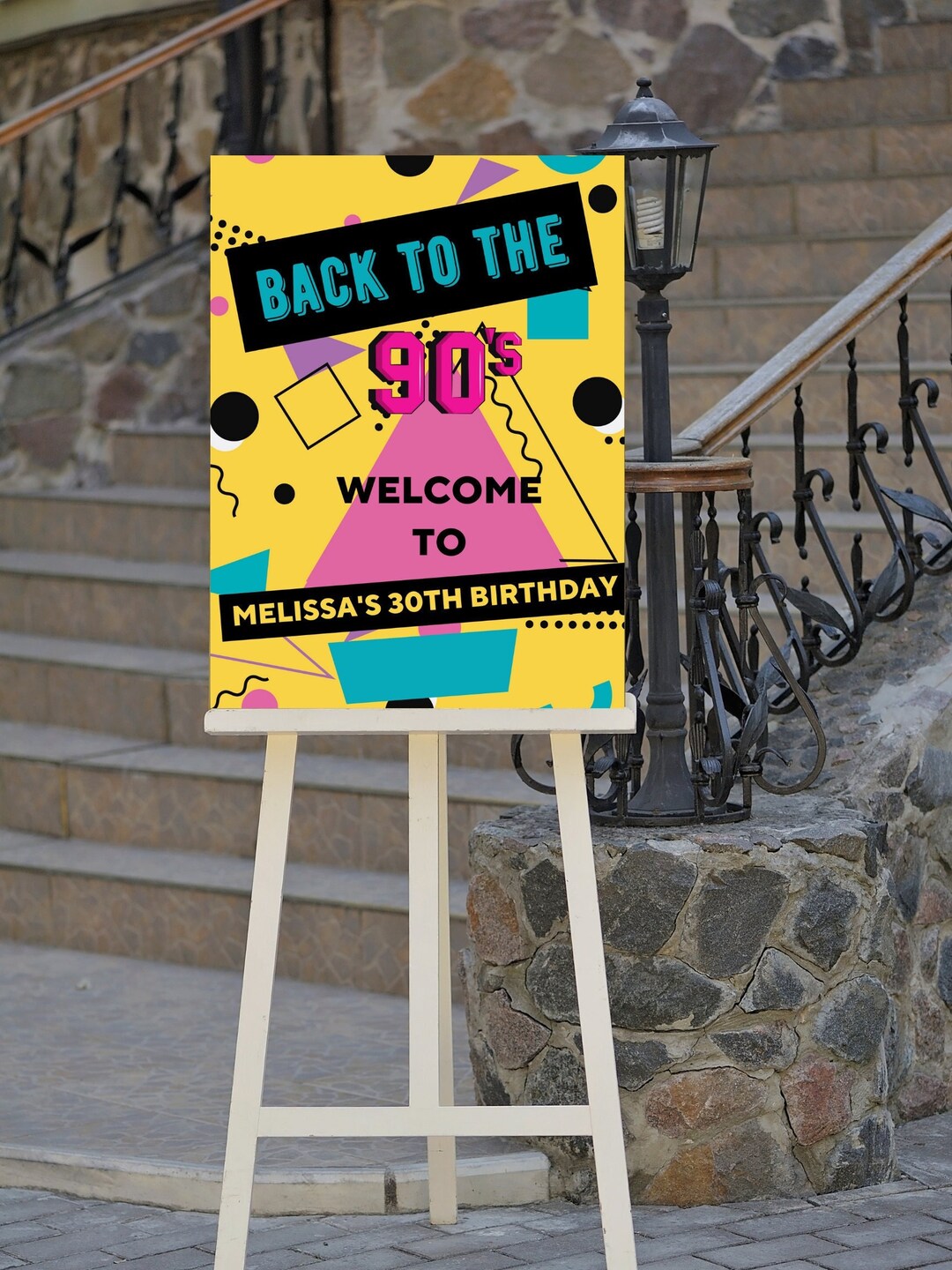Editable 90s Party Welcome Sign, Back to the 90s, Throwback Party ...
