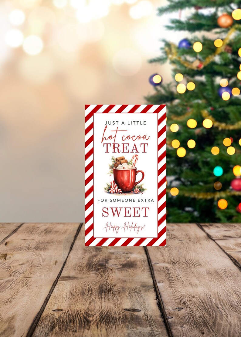 Printable Hot Cocoa Treat Tags, Christmas Holiday Favor (digital ...
