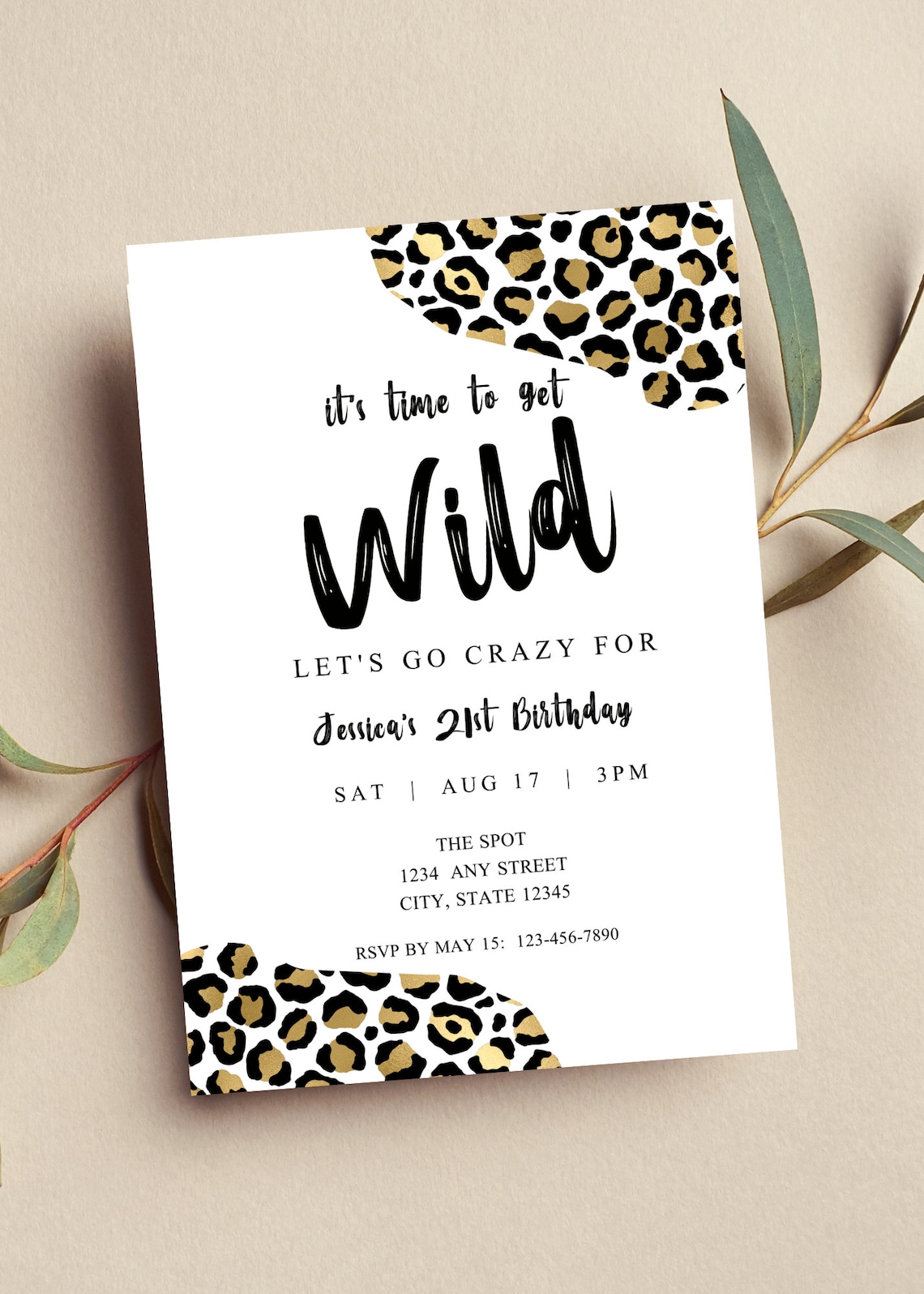 Editable Time to Get Wild Invitation Leopard Print Birthday - Etsy