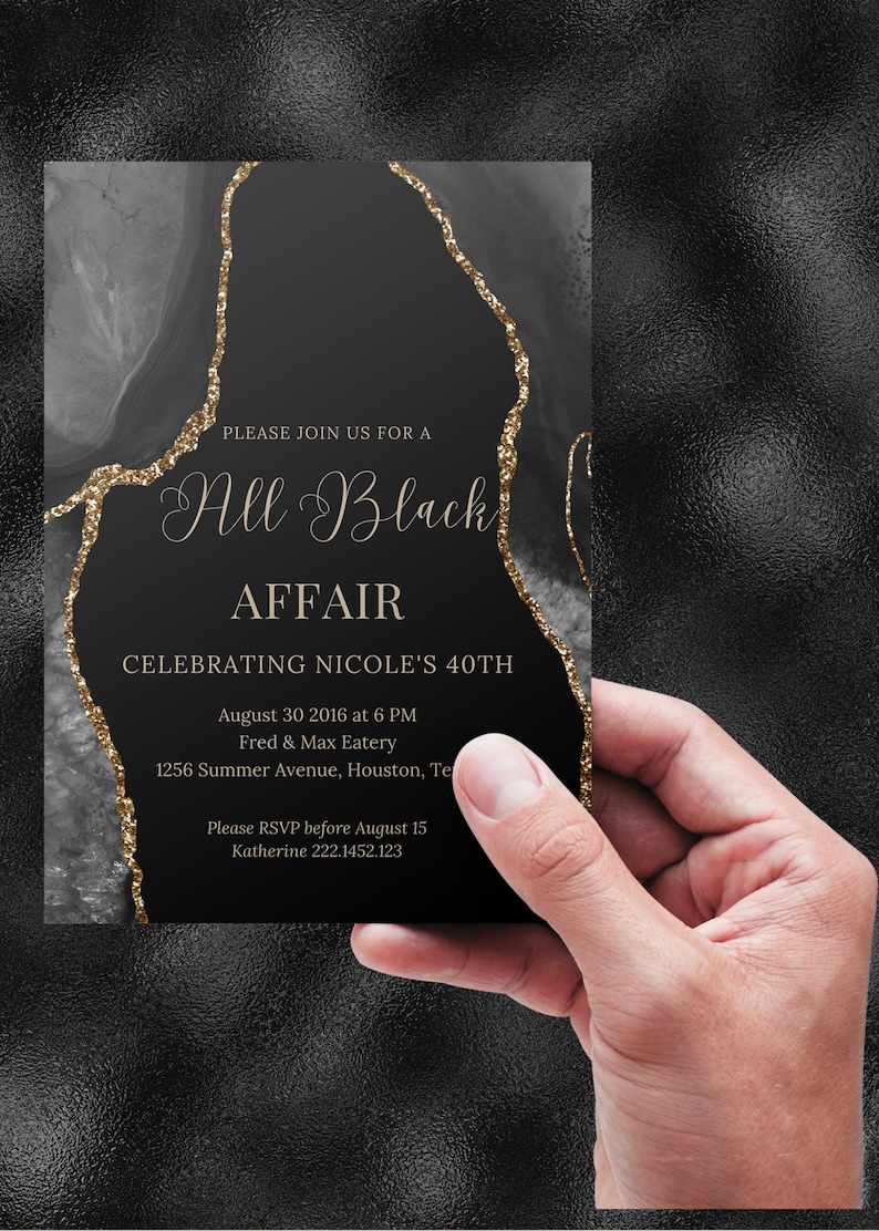 All Black Theme Invitation