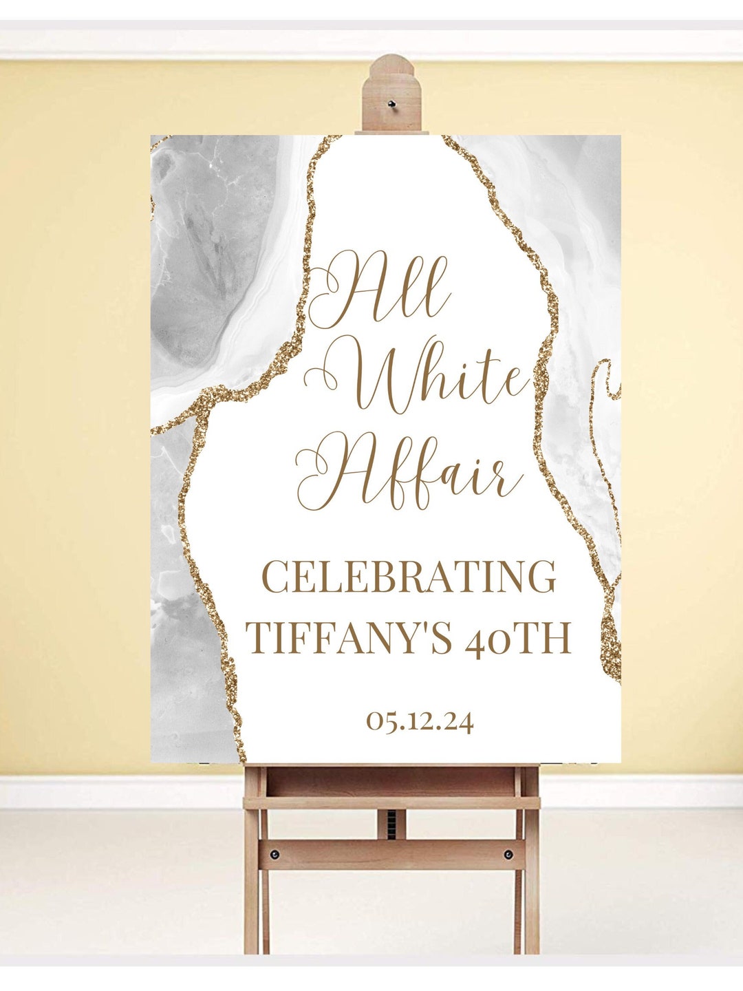 All White Affair Welcome Sign, All White Party Poster, Birthday Welcome ...