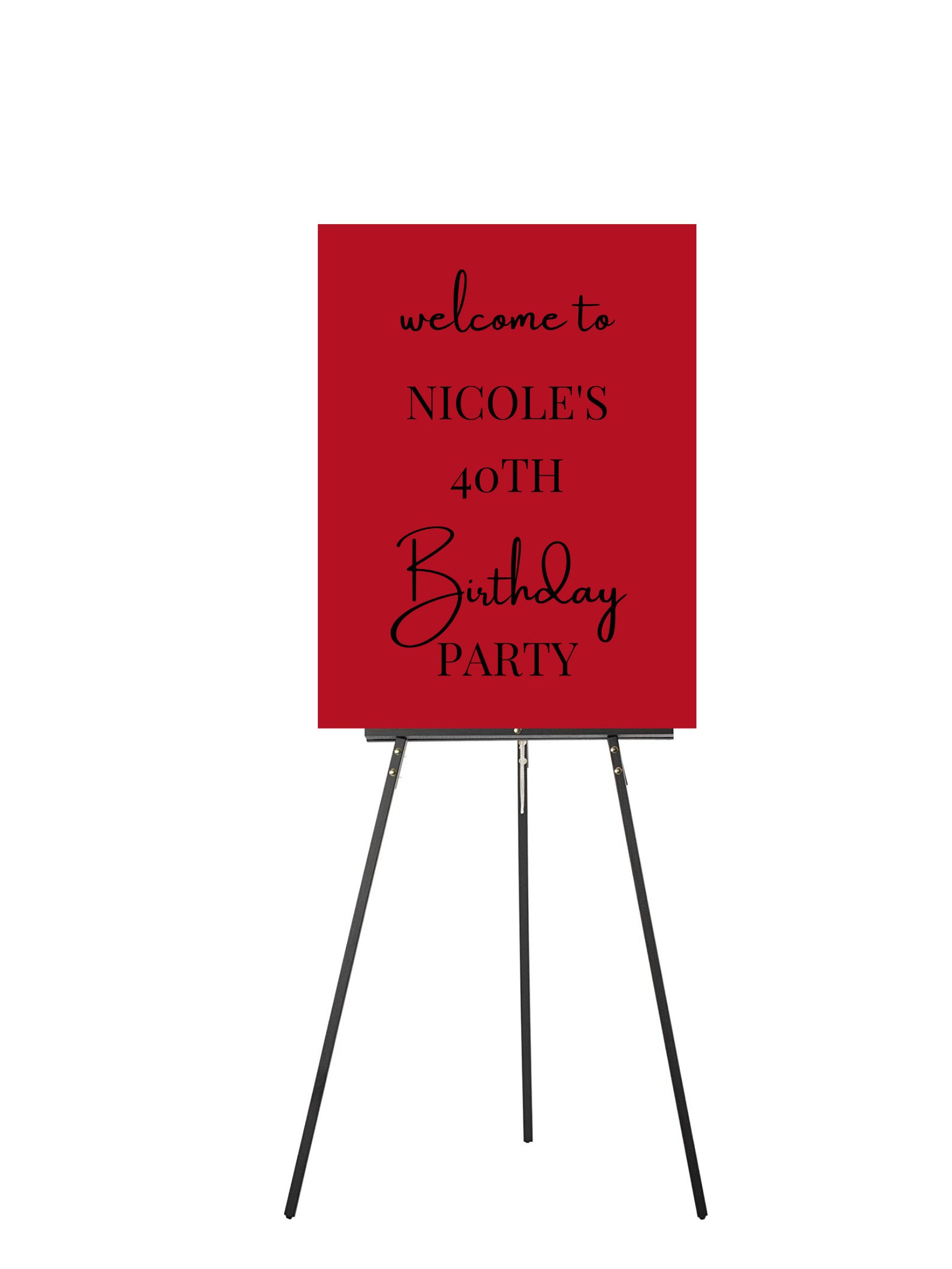 Editable Red Birthday Welcome Sign Minimalist Birthday Party - Etsy